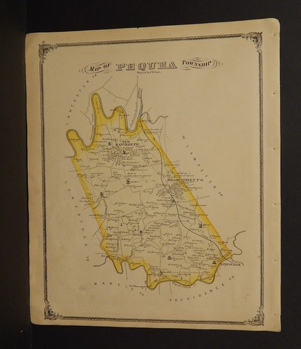 Pennsylvania Lancaster County Map Pequea 1875 Dbl Side Y15#40 | eBay