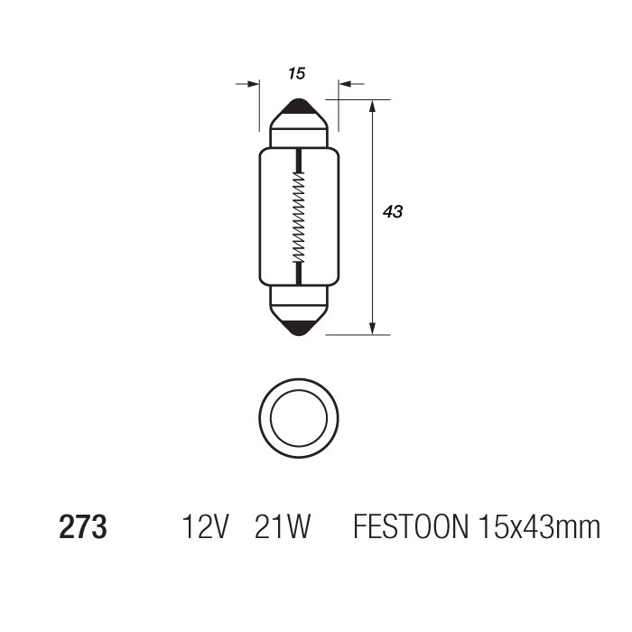 10 x 273 C21W 12v 21w Festoon Car Number Plate Interior Light Bulb S8 ...