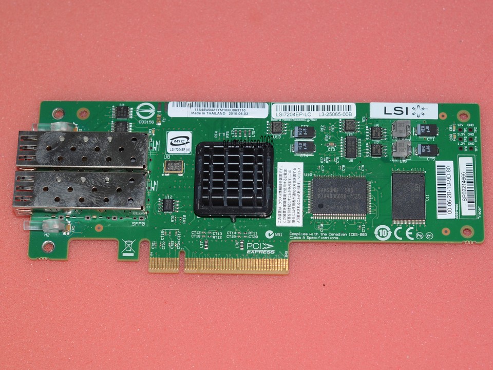 LSI Logic LSI7204EP-LC L3-01120 PCI-E 4GB/s Fiber Channel Dual Port LF ...