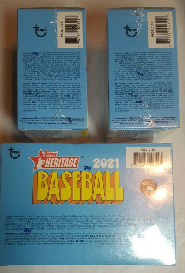 Topps Heritage 2021 Baseball Cards Target Exclusive Lot 156ct & 2 72 ct ...
