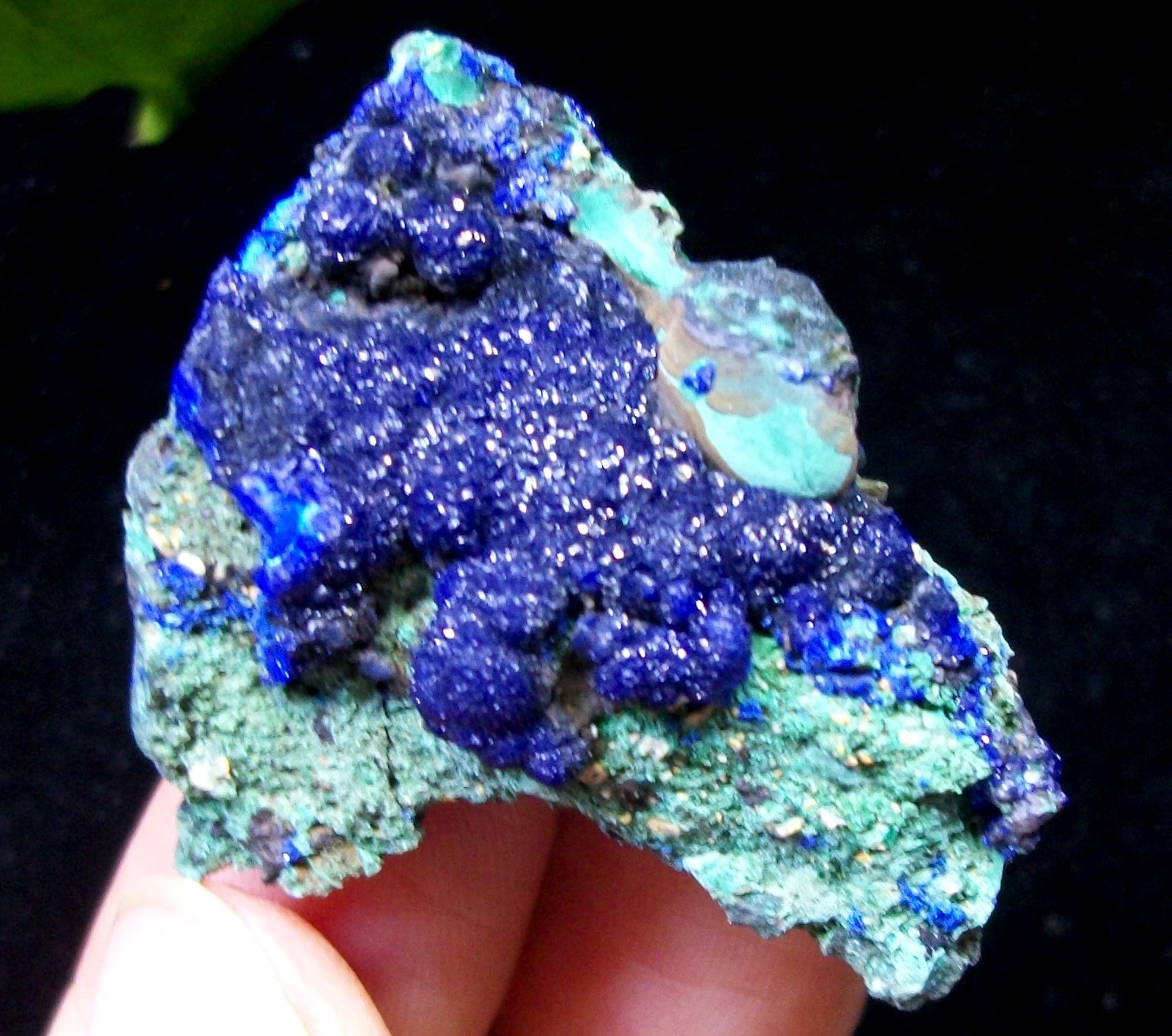 Beautiful Azurite balls on botryoidal green Malachite Mineral Specimen ...