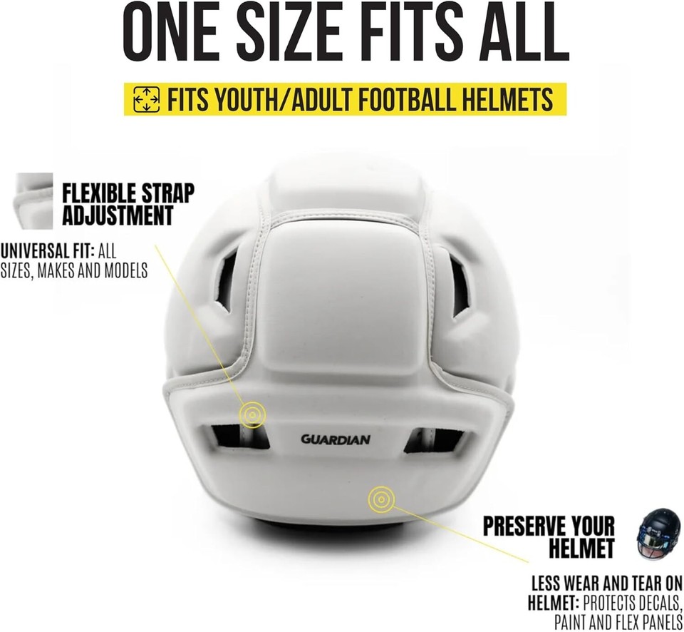 Guardian Cap 2.0 - Soft-Shell Helmet Cover for Football and Lacrosse ...
