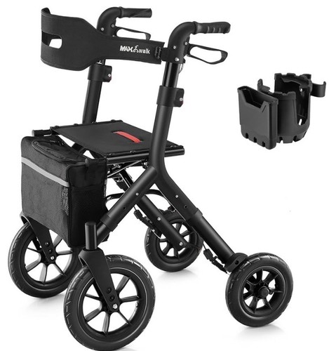 MAXWALK Rollator Walker with Seat Tall Walkers for Seniors 12" Big ...