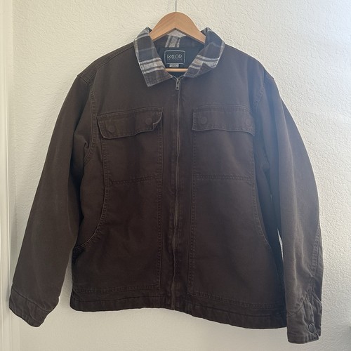 Valor Collective Utility Coat Jacket Men’s L Brown Zip Up Cavalry Twill ...