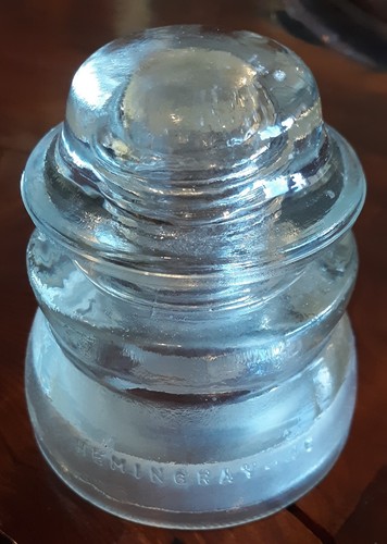 Vintage Hemingray 45 Made in USA 24-50 Clear Glass Electrical Insulator ...