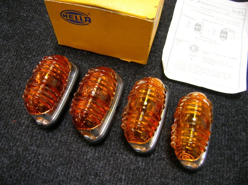 1 HELLA TURN SIGNAL LIGHT LAMP INDICATOR YELLOW ORANGE VINTAGE VW ...
