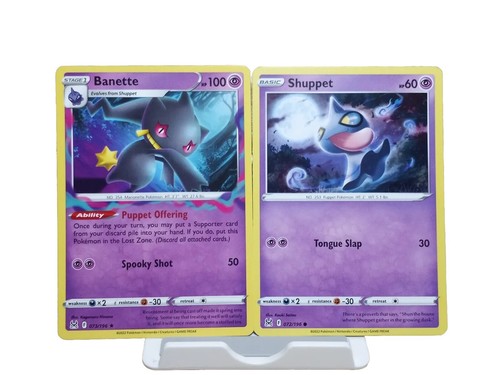 Banette 073/196 Shuppet 072/196 Lost Origin Pokemon Card Evolution Line ...