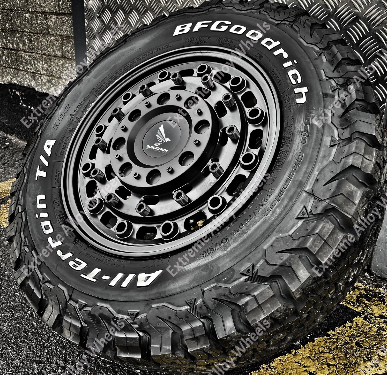 16" Black Swamper Alloy Wheels Fit Ford Transit Custom +BF Goodrich ...