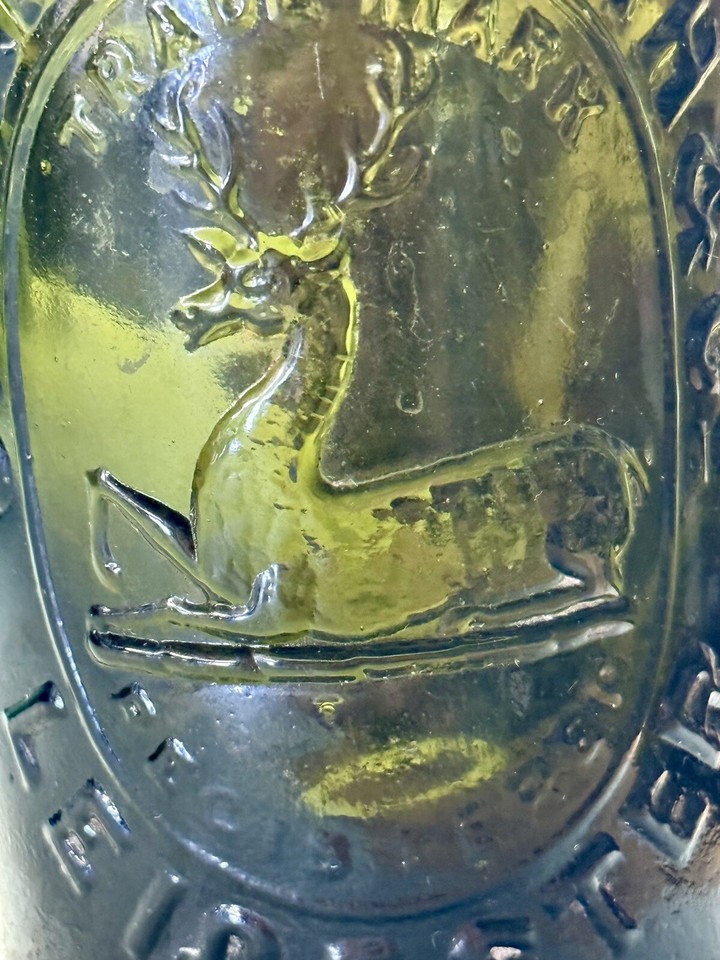 1890’s Green Glass STAG or DEER Leicester Pictorial Beer Bottle: 1/2 ...