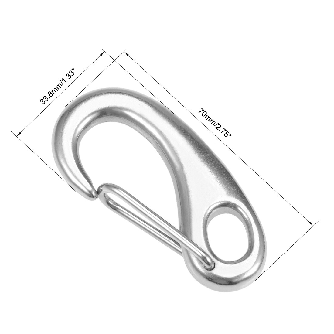 Carabiner Snap Hook,304 Stainless Steel Spring Snap Hook Clip 70mm/2-3 ...