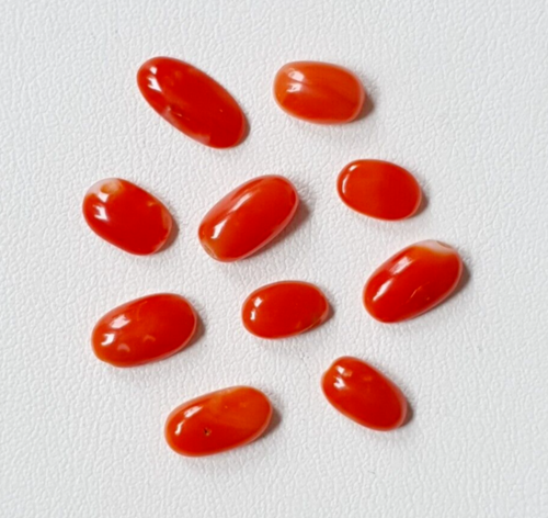 Vintage Natural Japanese Red Coral Oval Loose Polished Cabochon ...