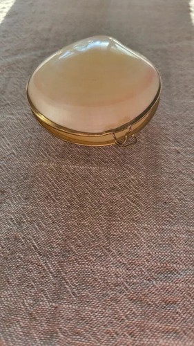 small clam shell jewelry box with gold trim | eBay