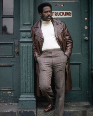 Shaft Richard Rountree Iconic Brown Leather Trench 1970's fashion 8x10 ...