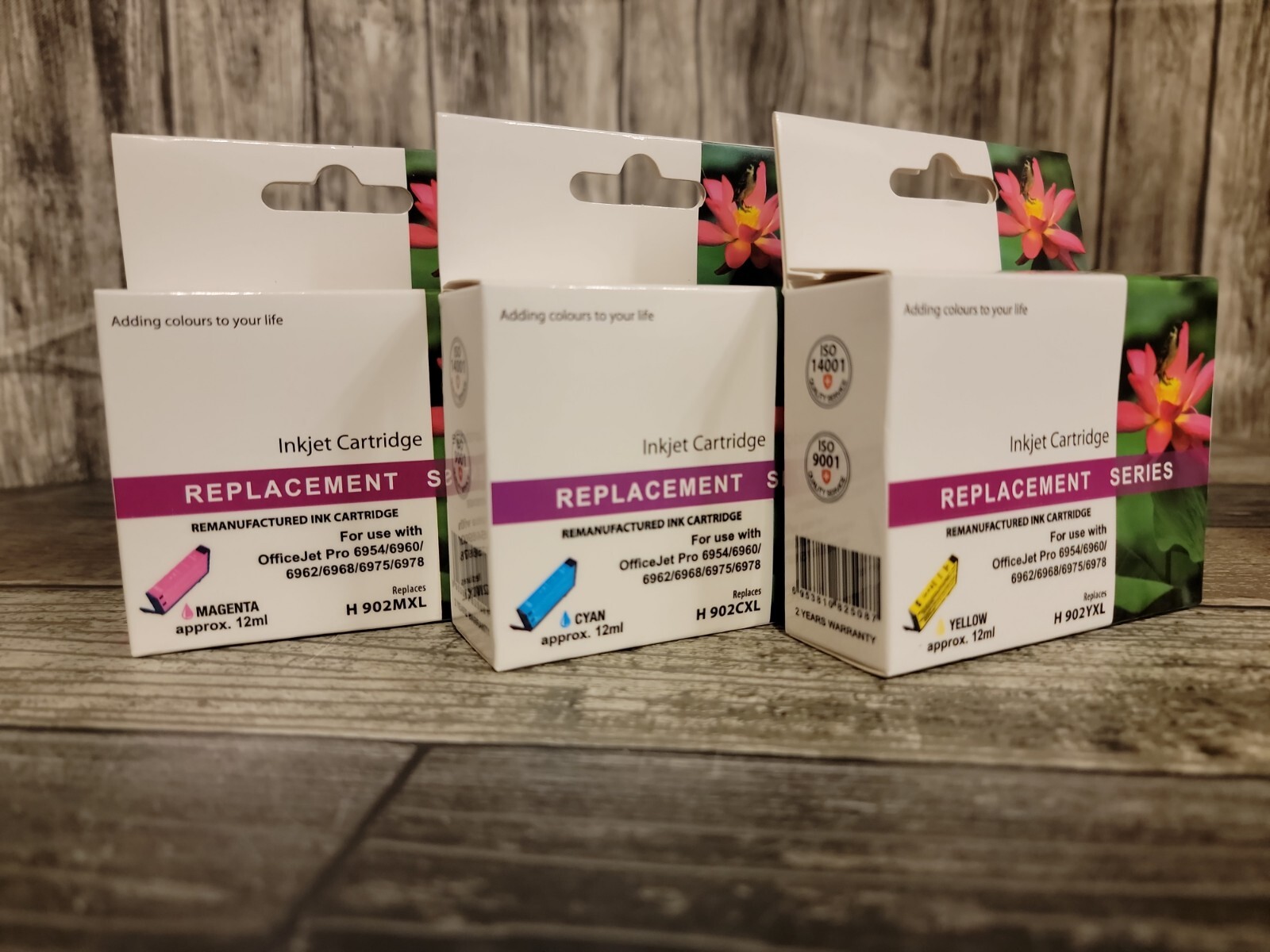 Inkjet Cartridge Set 3 Yellow Magenta Cyan Office Jet Pro Replacement ...