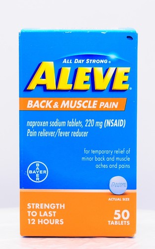 2PK Bayer Aleve Back & Muscle Pain Naproxen Sodium 220mg 50 Tablets EXP ...
