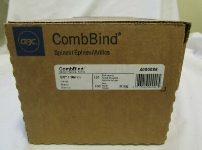 GBC CombBind White 5/8" Binding Spine 4000086 | eBay