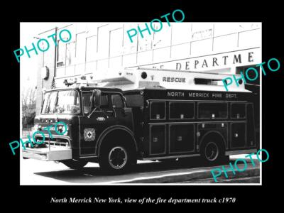 OLD 8x6 HISTORIC PHOTO OF NORTH MERRICK NEW YORK FIRE DEPARTMENT TRUCK ...
