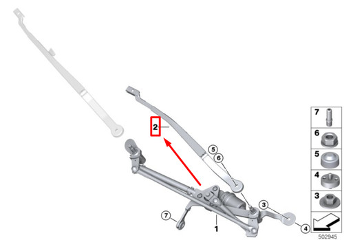 NEW BMW X3 G01, F97 FRONT RIGHT WIPER ARM 51138492677 8492677 ORIGINAL ...