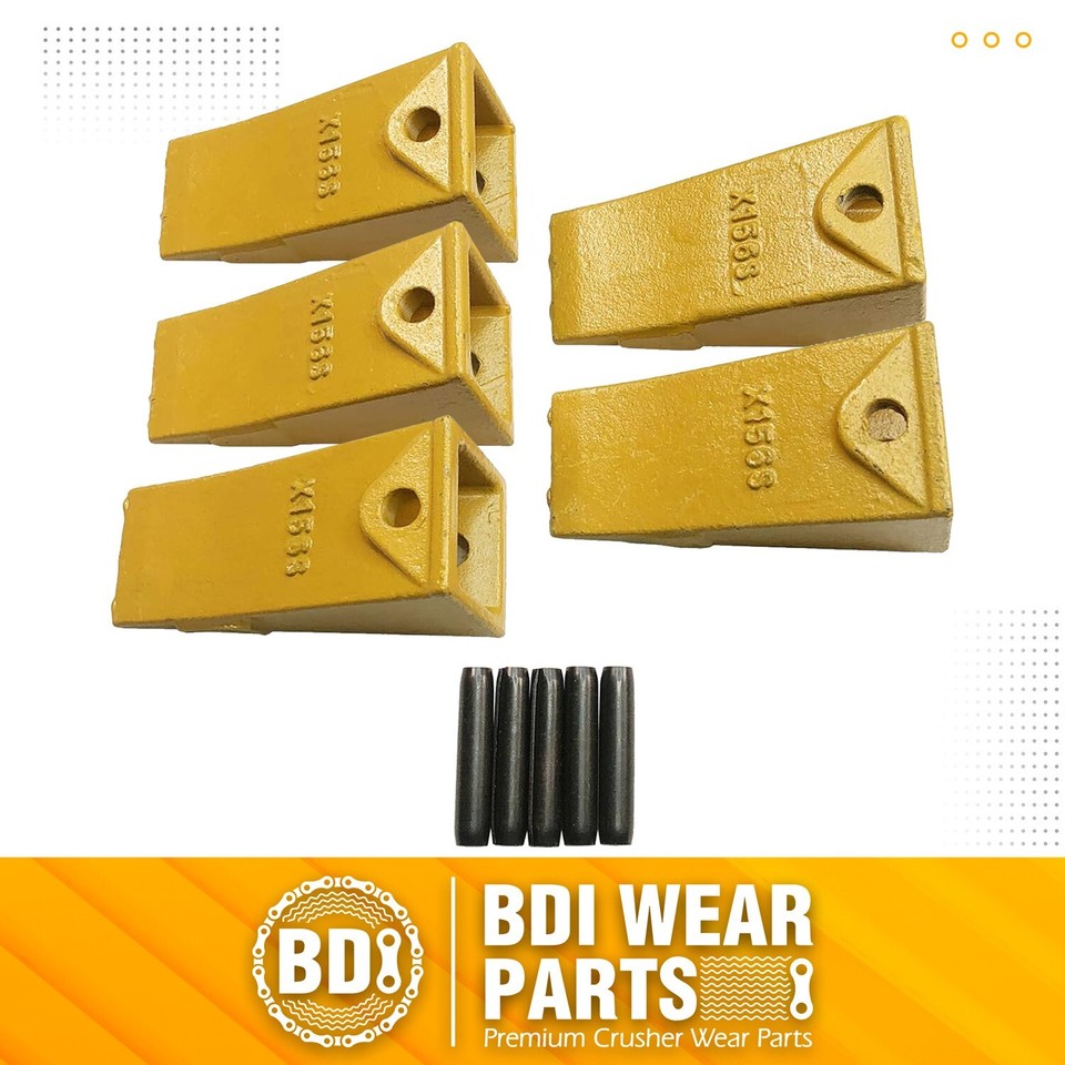 5 - X156S X156 Short Dirt Teeth Bucket Tooth with P156 Roll Pins Free ...