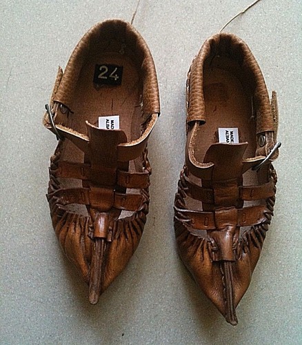 NEW ORIGINAL HANDCRAFTED LEATHER SHOES UNISEX-FOLK SANDALS OPINGA-SIZE ...