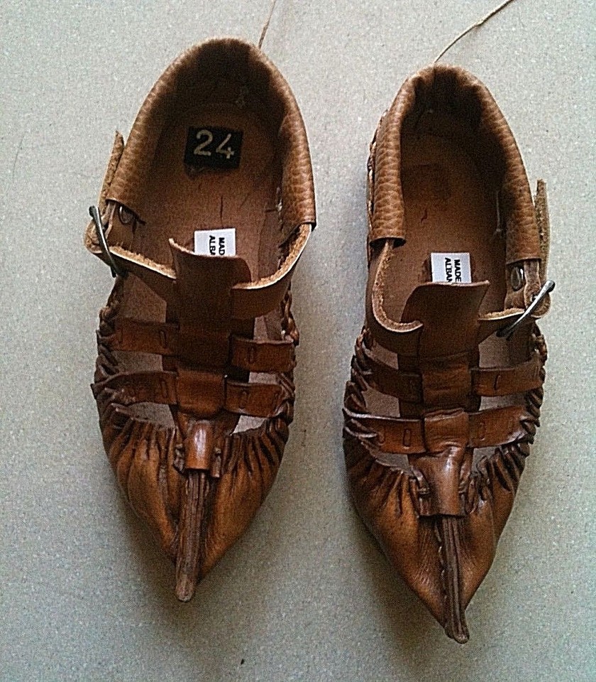 NEW ORIGINAL HANDCRAFTED LEATHER SHOES UNISEX-FOLK SANDALS OPINGA-SIZE ...