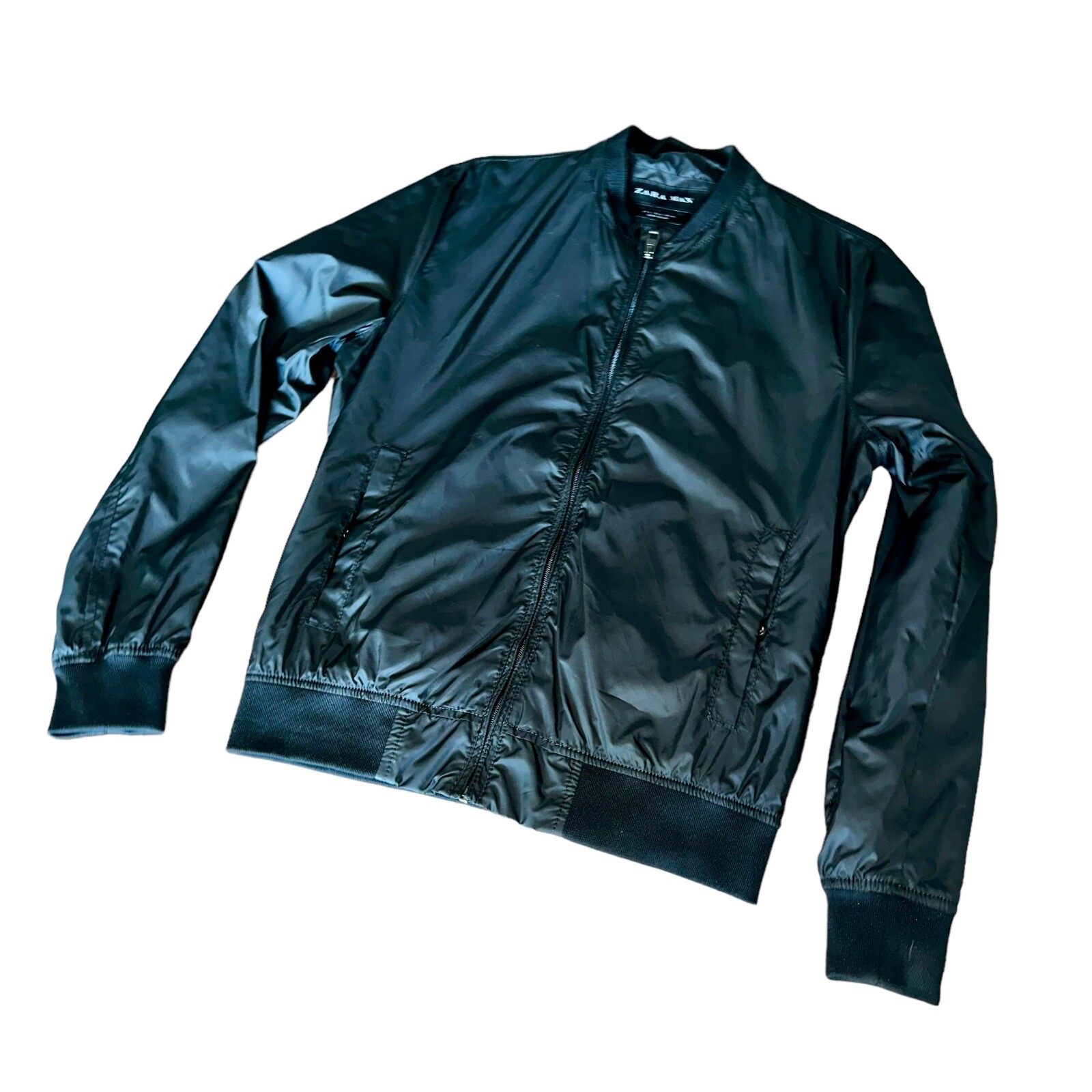 Zara Man Military Bomber Satin Silky Glanz Jacket Nyl… - Gem