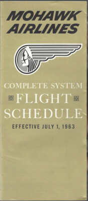 Mohawk Airlines system timetable 7/1/63 [9101] Buy 4+ save 25% | eBay