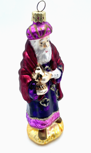 Nativity Scene Wise Man Glass Ornament 5" Christmas Three Kings Magi ...