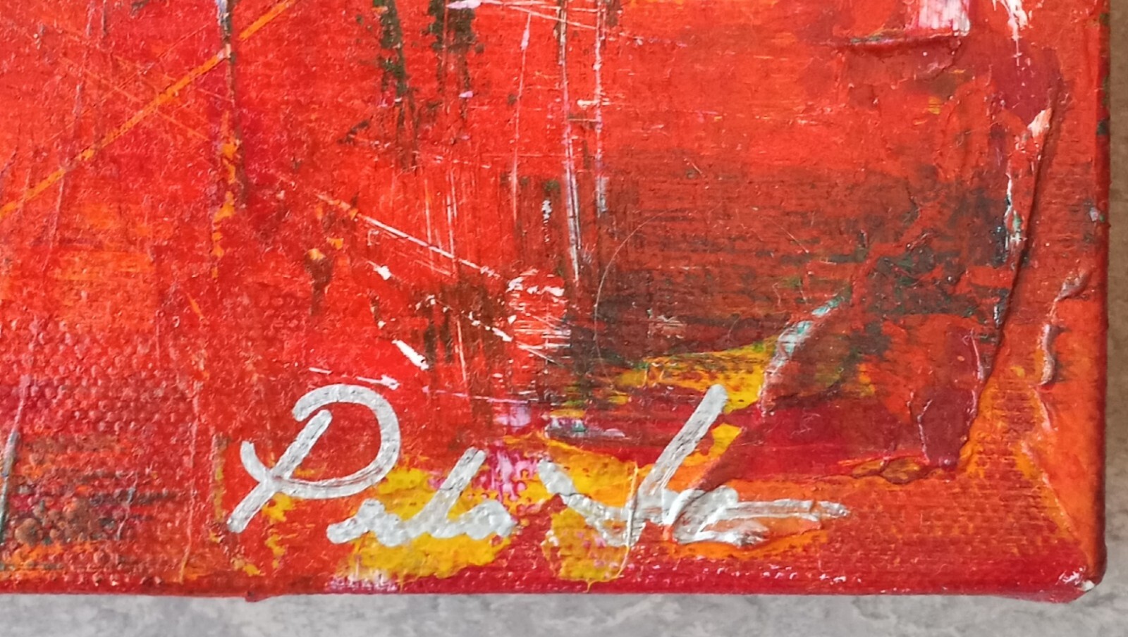 Stunning Abstract Art on Canvas Signed Illegibly Artist Unknown | eBay