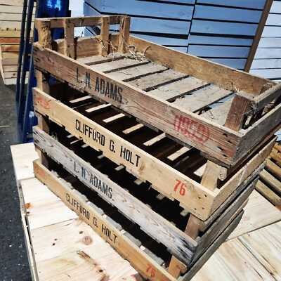 Vintage Wooden Potato Chitting Trays Wood Vegetable Storage Box WITH ...