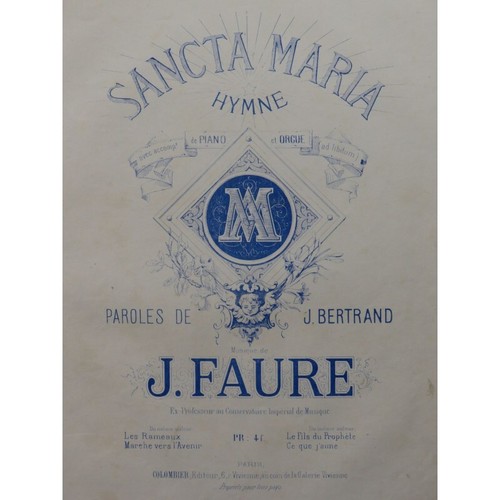 FAURE J. Sancta Maria Chant Piano ca1866 | eBay