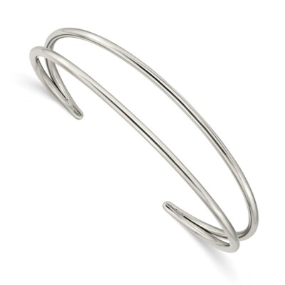 Stainless Steel Polished Cuff Bangle | eBay