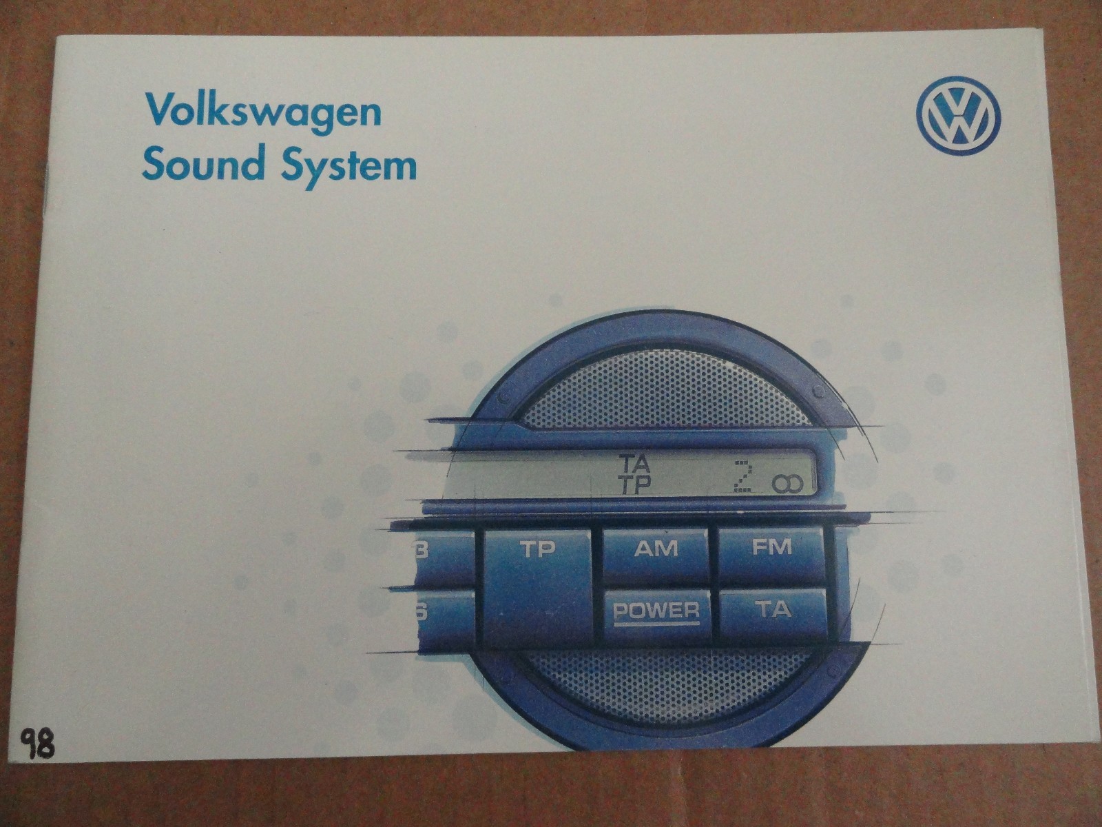1997 1998 VW Volkswagen Sound System Radio Stereo Owners Manual ...
