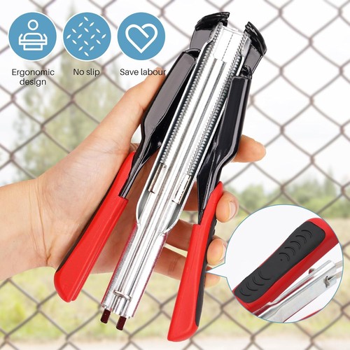 Hog Ring Plier Fence Stapler with 2500 Pieces Stainless Steel Rings Red ...