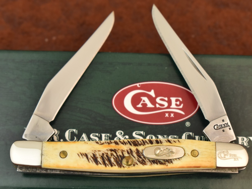 CASE XX USA BONESTAG BONE STAG TINY MUSKRAT KNIFE 1ST PRODUCTION RUN ...