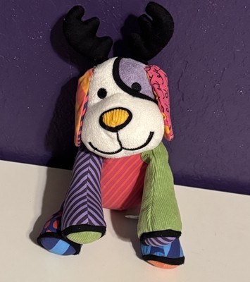 Enesco Romero Britto Pop Plush Reindog Reindeer Dog Colorful NO SOUND ...