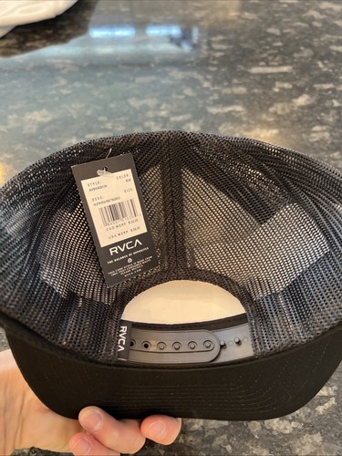 New Rvca Black Trucker Mesh Mens Snapback Hat | eBay