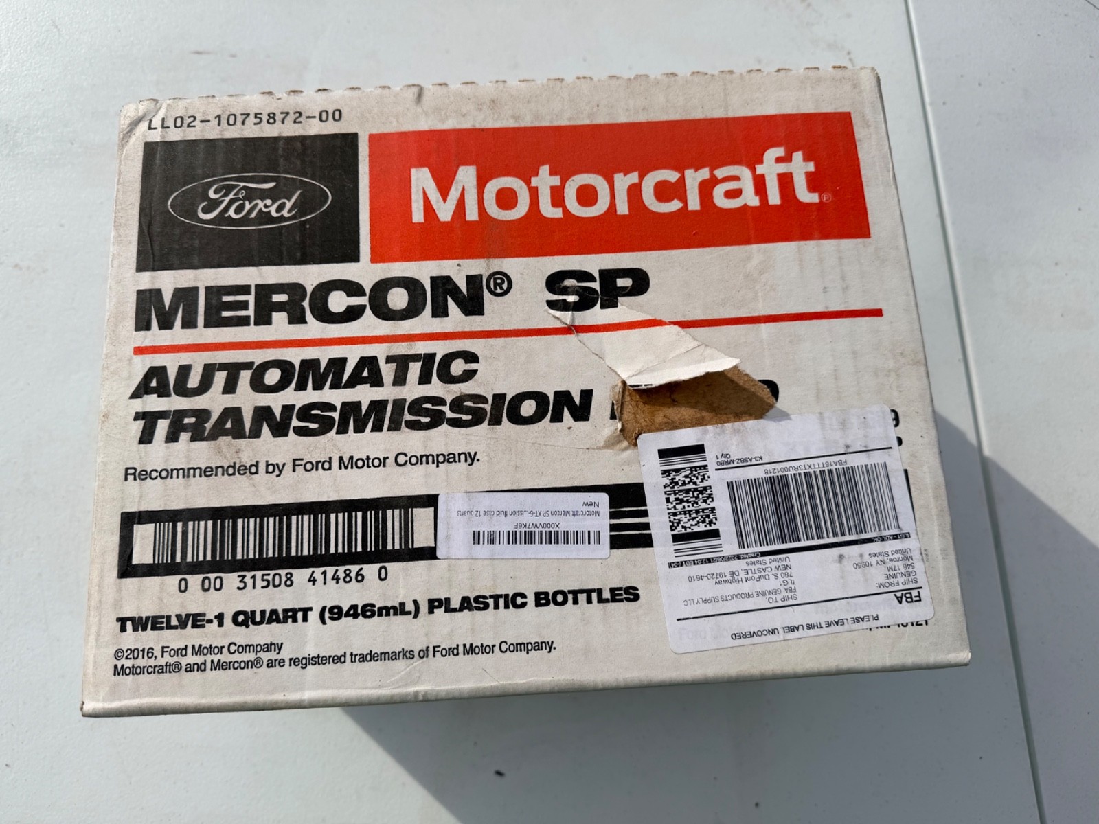 OEM Ford Motorcraft Mercon SP Automatic Transmission Fluid Case of 12 ...