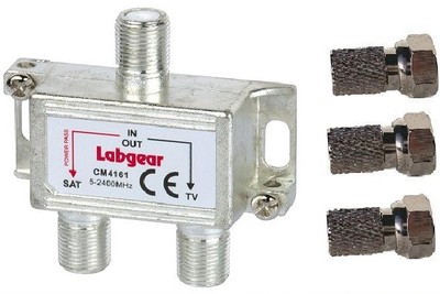 LABGEAR TV AERIAL & SATELLITE SIGNAL F TYPE COMBINER SPLITTER + 3 X F ...