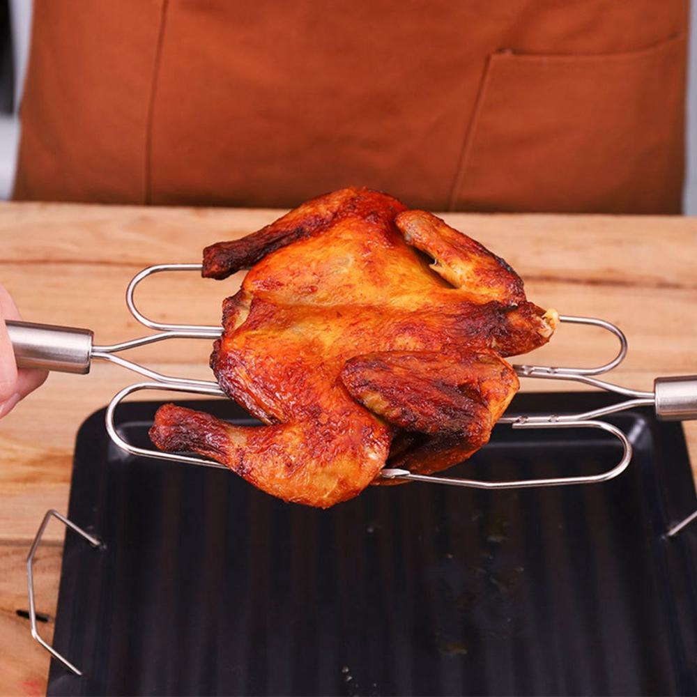 Steel Grill Roaster Chicken Carving Fork Barbecue Tool Turkey Fork ...