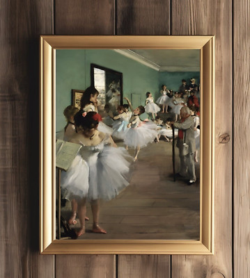 Ballet Dancers Vintage Painting Ballerina Girls School Impressionist ...
