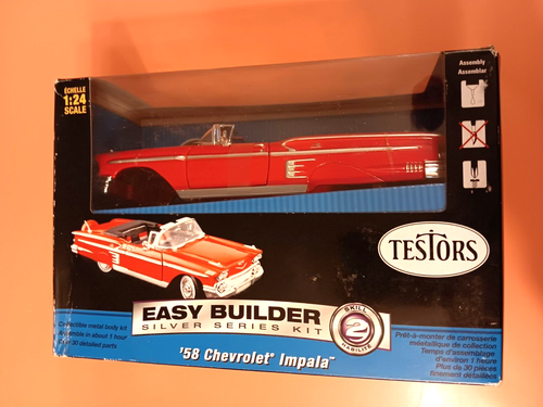 Testors EASY BUILDER silver series kit 1958 Chevrolet Impala, die cast ...
