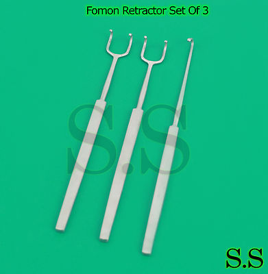 Fomon Retractor Set Of 3 Surgical Instruments Single And Double Ball ...