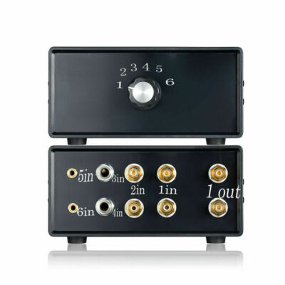 Passive Stereo Audio Switcher Splitter 6-IN-1-OUT 2× 3.5mm/6.35mm/RCA ...