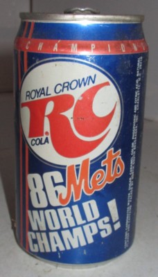 NY Mets 1986 RC Cola World Champs Soda Can Mets Defeat Red Sox Used ...