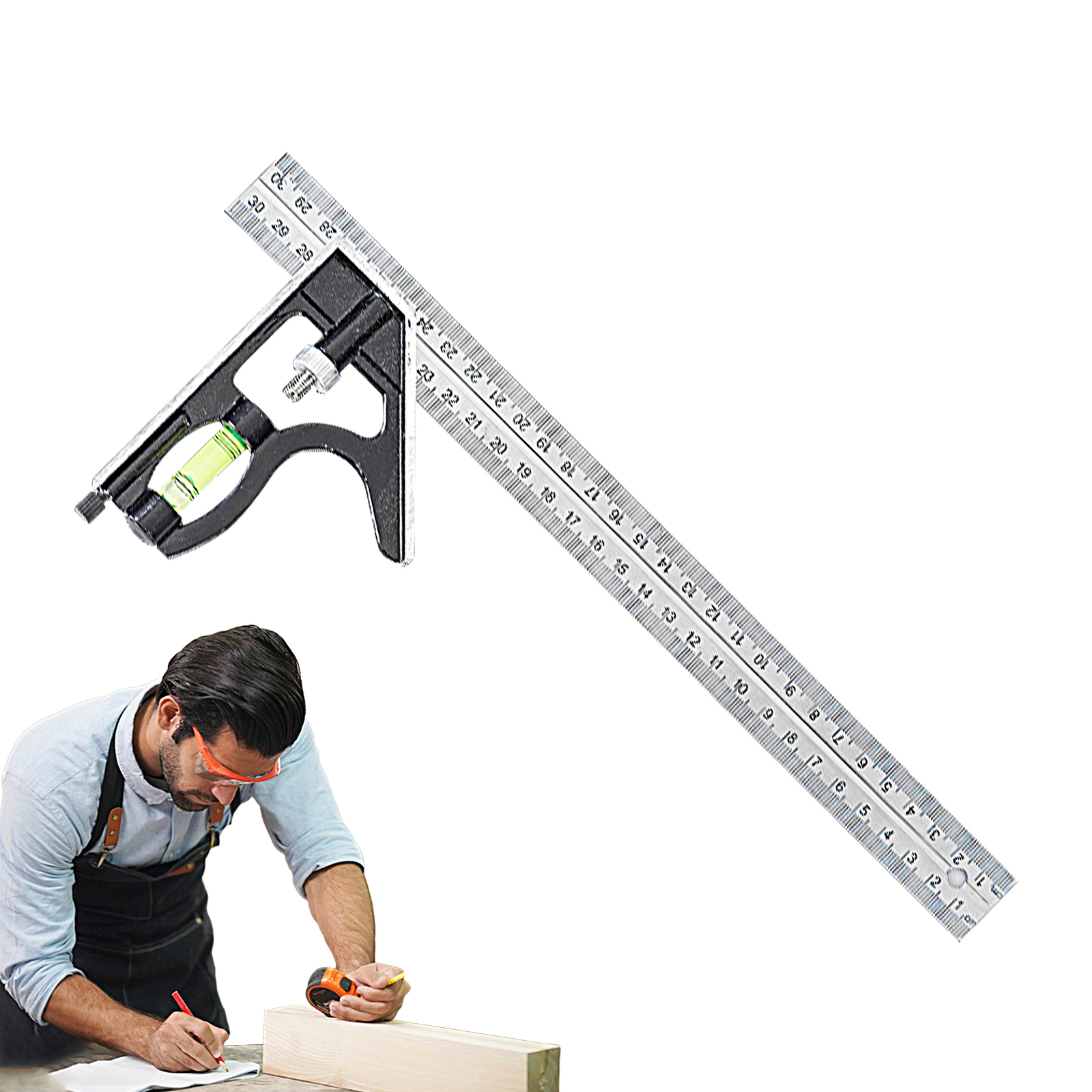 Stainless Steel Adjustable Combination Square Angle Ruler 90 ...