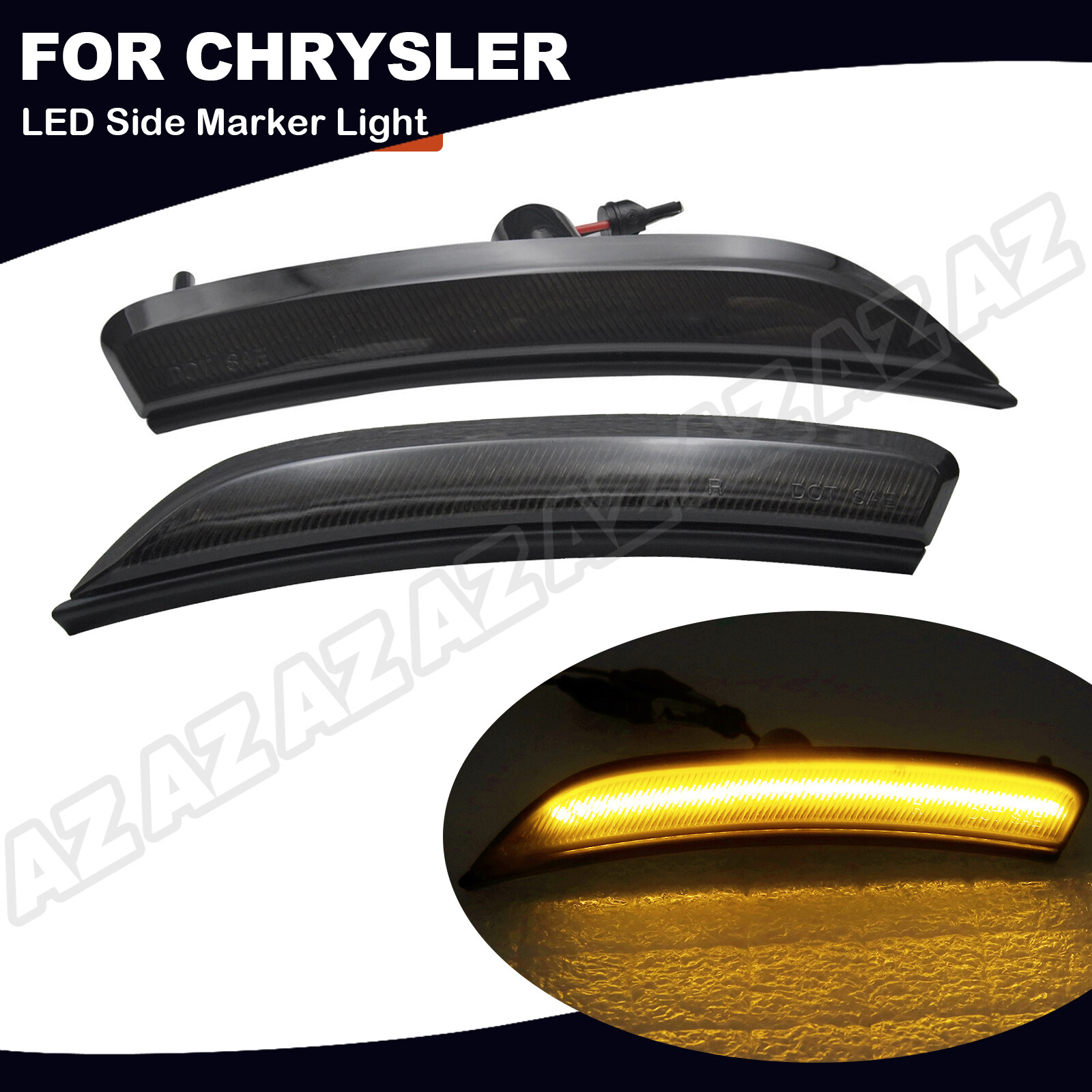 Smoked LED Side Marker Light Amber 68206449AA For Chrysler 200 Sedan ...