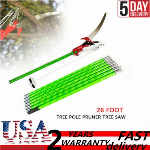 Tree Trimmer Pole Saw Manual Pole Saw Pruner Telescoping 26 Foot Branch ...