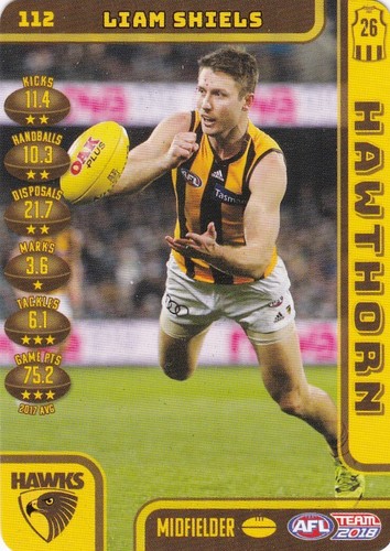 AFL 2018 Teamcoach Hawthorn Hawks - Liam Shiels Card No.112 | eBay ...