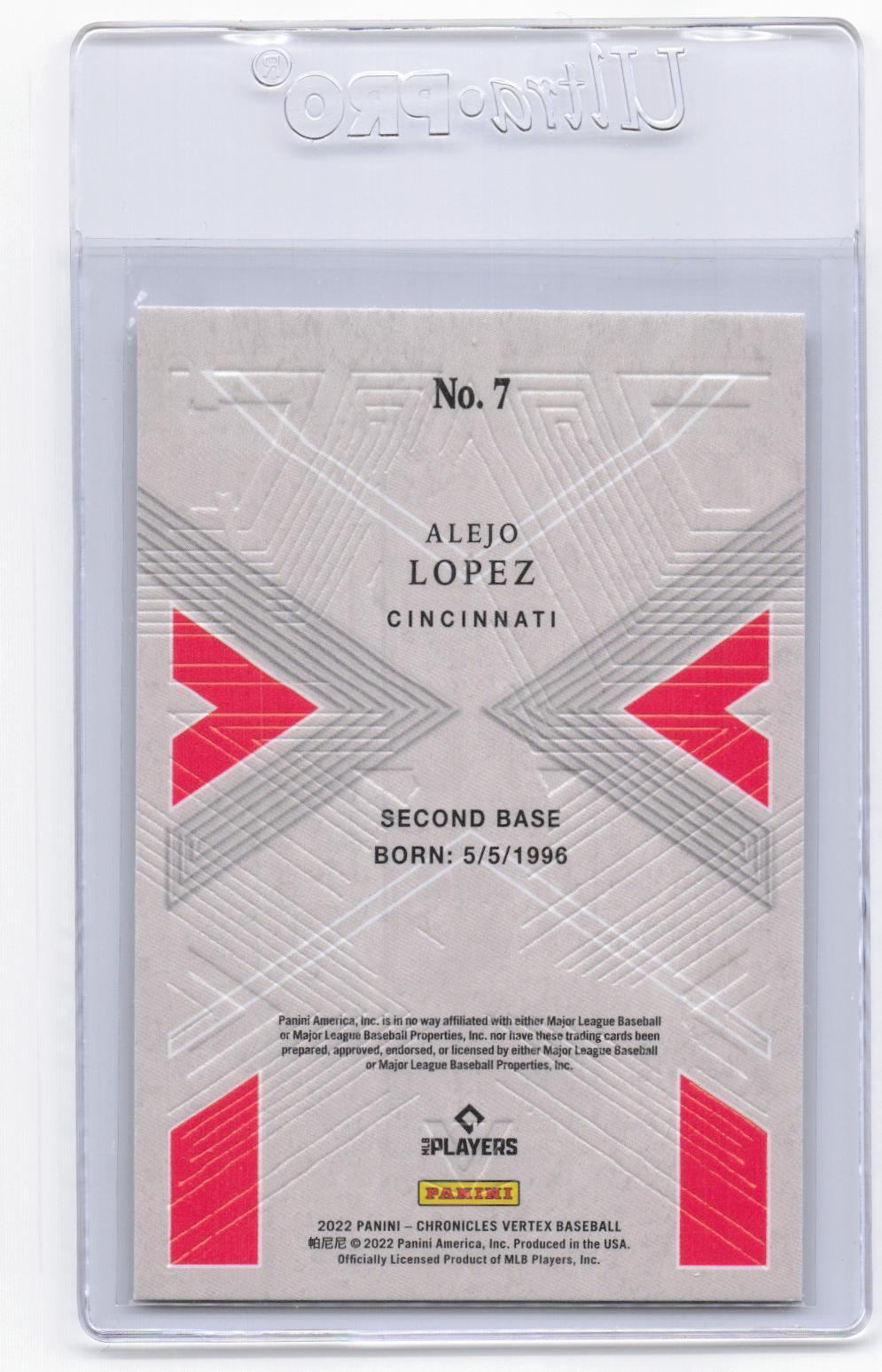 2022 Panini Chronicles Alejo Lopez Vertex RC Rookie Card | eBay